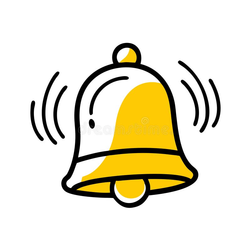Vibrant Yellow Bell with Motion Lines Perfect for Notifications and ...