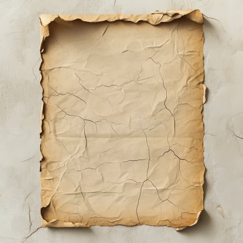 Vintage Crumpled Paper Texture with Torn Edges on a Light Background ...
