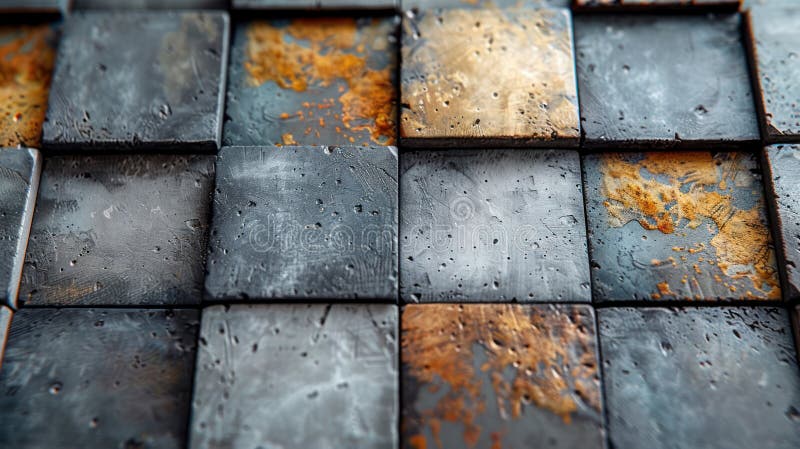 Vintage Grunge Patchwork Tiles on Worn Cement Wall - Background Texture ...