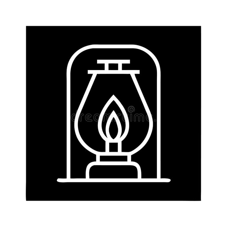 Vintage Lantern Outline Vector Symbol for Retro Design and Craft ...