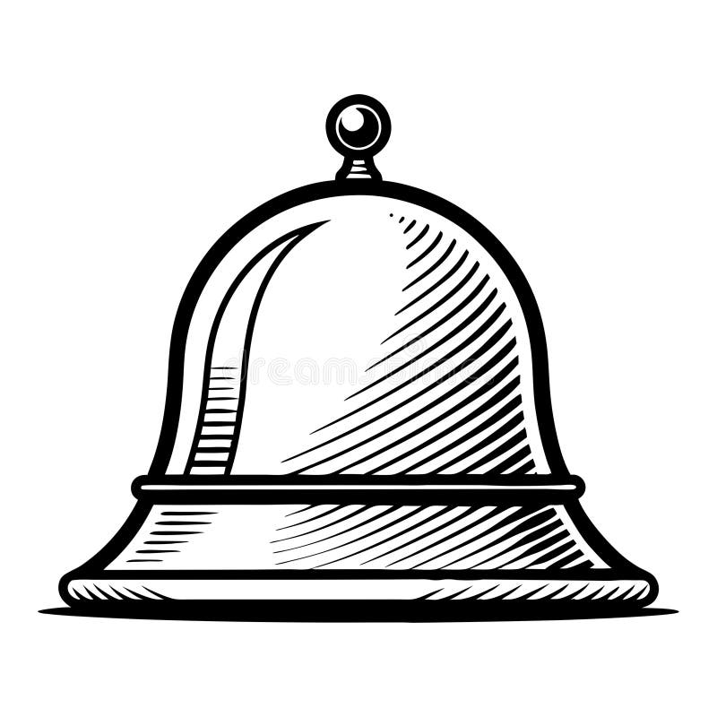 Vintage Serving Bell for Restaurant Design and Menu Illustrations Stock ...