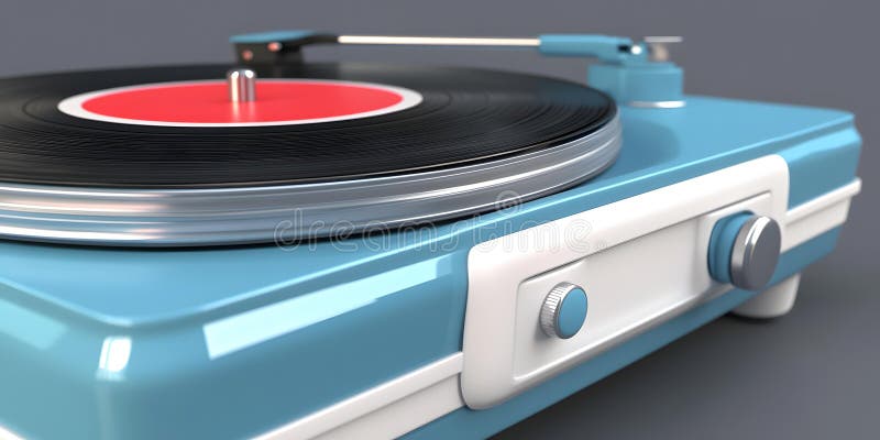 Vintage Turntable with Red Vinyl Stock Photo - Image of needle, central ...