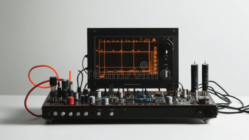 A Vintage Synth Device Showcasing Intricate Circuitry and Glowing ...