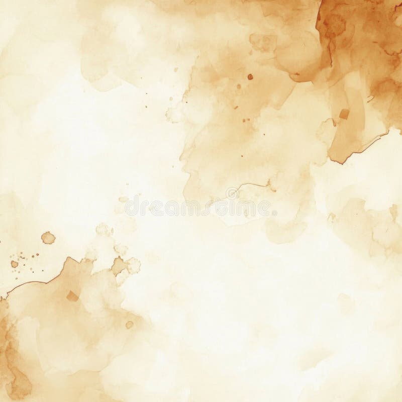 Vintage Tea-stained Paper Texture with Rustic Brown Watercolor Splashes ...