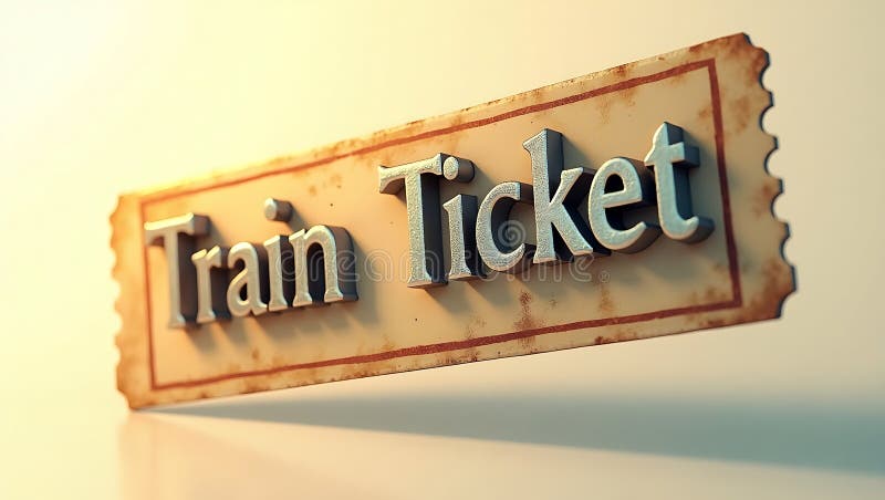 Vintage Train Ticket Showcasing Classic Typography and Aged Texture ...
