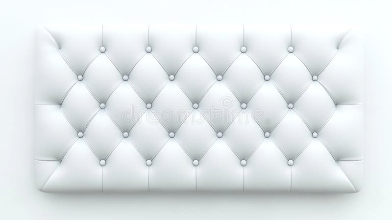 Vintage White Leather Sofa with Rhombus Stitching and Diamond Pattern ...