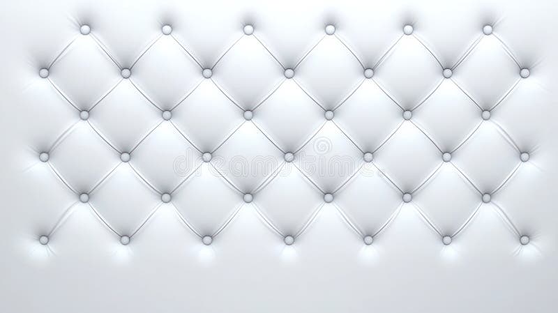 Vintage White Leather Sofa with Rhombus Stitching and Diamond Pattern ...