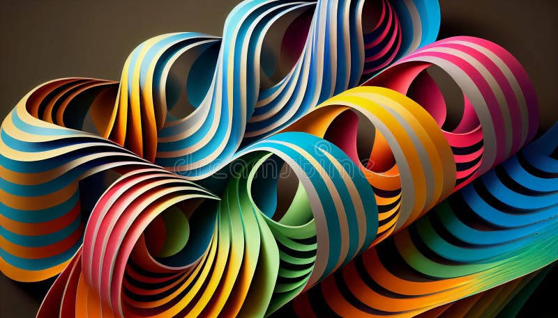 Parallel Lines that Twist and Curve a Different Color in the Pattern ...