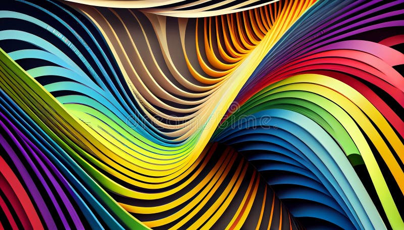 Parallel Lines that Twist and Curve a Different Color in the Pattern ...