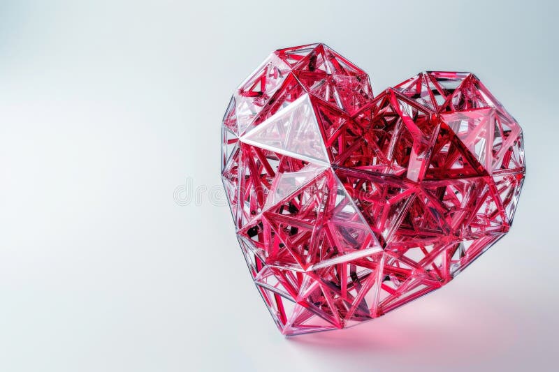 Geometric Heart Design in 3D Stock Illustration - Illustration of ...