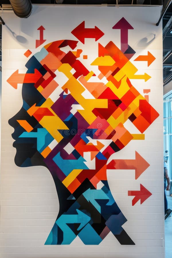 Colorful Abstract Silhouette with Arrows Symbolizing Direction and ...