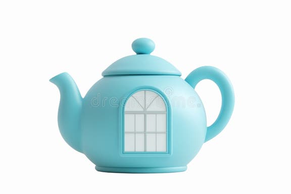 Blue Teapot with Window Design Modern Kitchen Decor Transparent ...