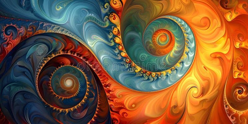 Whimsical Spirals Twisting and Turning Colorful Abstract Background ...