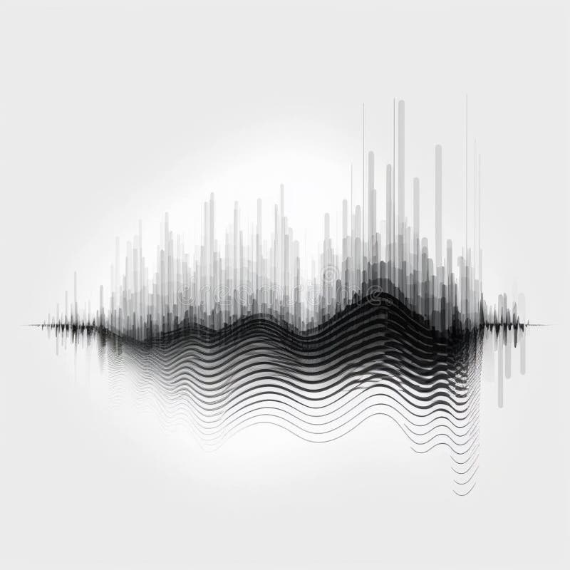 Black Sound Waves on a White Background Stock Illustration ...