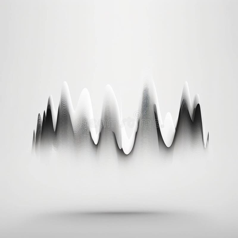 Black Sound Waves on a White Background Stock Illustration ...
