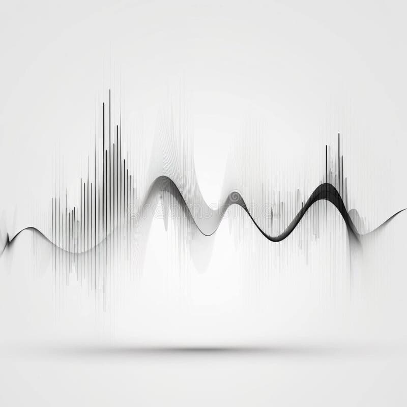 Black Sound Waves on a White Background Stock Illustration ...