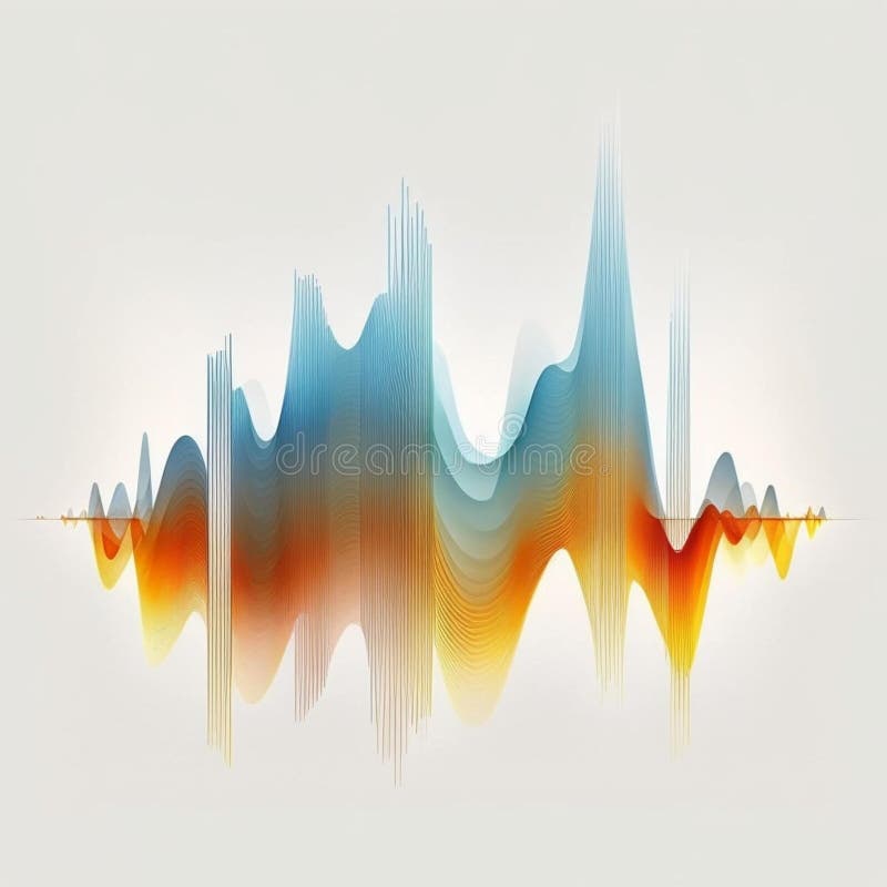 Colored Sound Waves on a White Background Stock Illustration ...