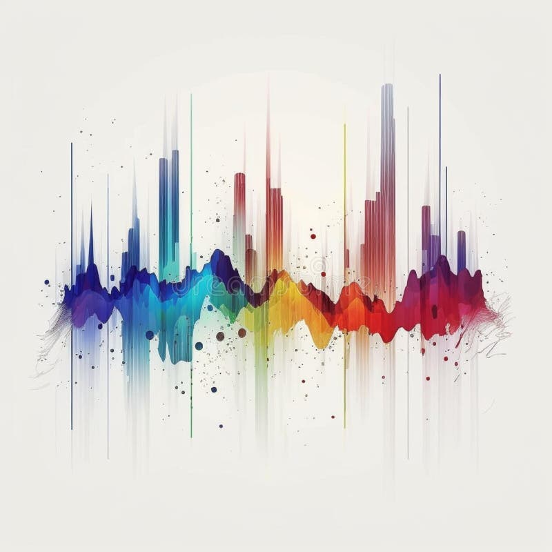 Colored Sound Waves on a White Background Stock Illustration ...