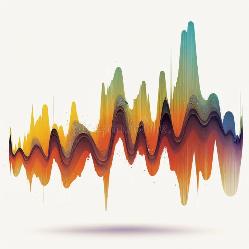 Colored Sound Waves on a White Background Stock Illustration ...
