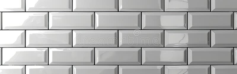 White Brick Subway Tile Wall Texture - Seamless Panoramic Background ...