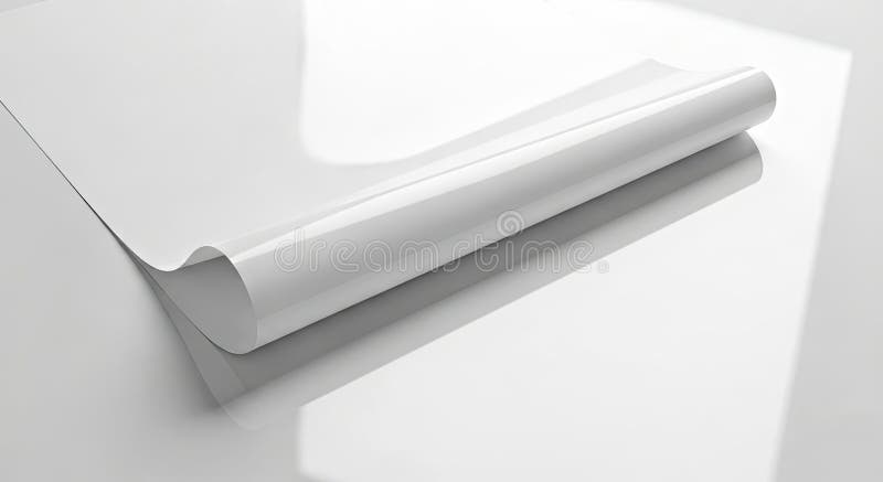 White Glossy Photo Paper Curl Reflective Surface Texture Background ...
