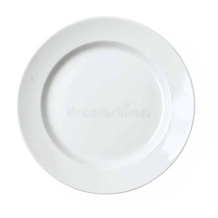 White Round Dinner Plate with Smooth Surface on Transparent Background ...