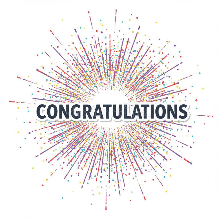 The Image Features the Word "CONGRATULATIONS" in Bold, Black Lettering ...