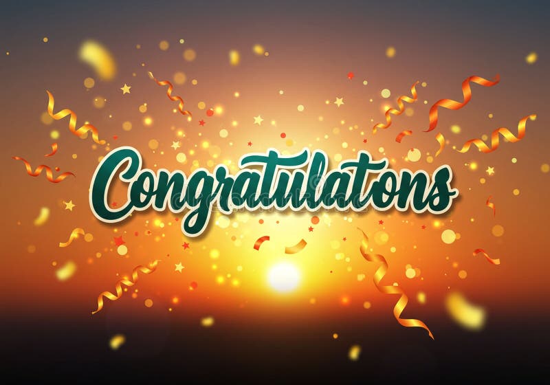 The Image Features the Word "Congratulations" in Bold, Dark Green ...
