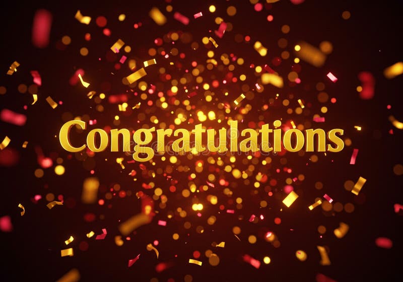 The Image Features the Word "Congratulations" in Bold, Golden Text ...