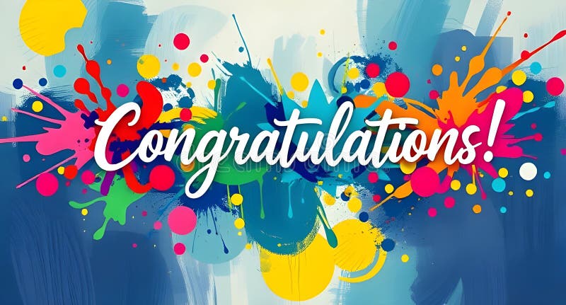 The Image Features the Word "Congratulations!" in a Bold, White Script ...