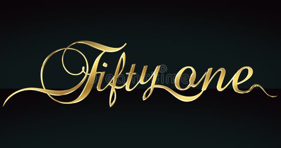 Fifty-one Gold Lettering stock illustration. Illustration of resolution ...