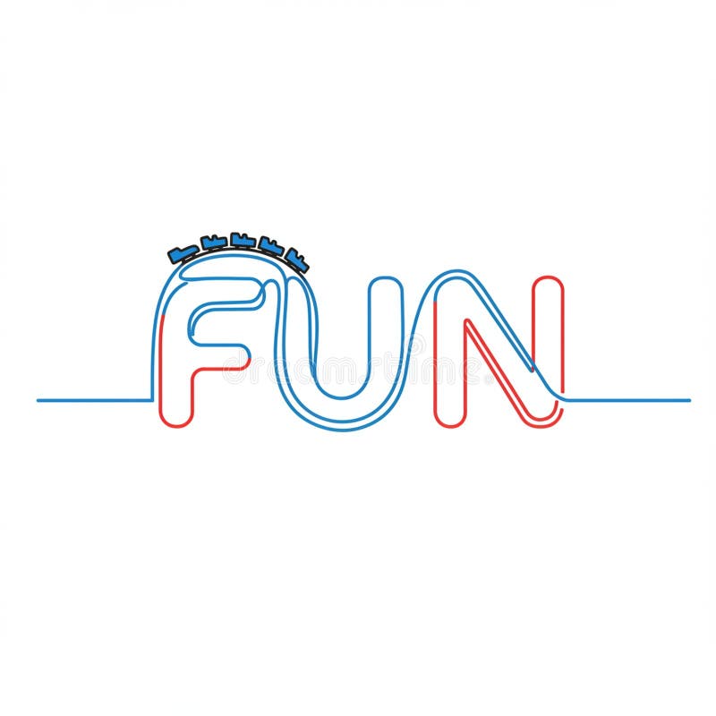 The Image Features the Word "FUN" Depicted As a Minimalist Roller ...