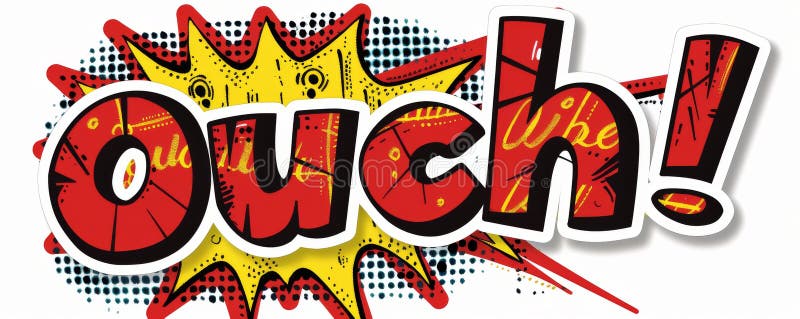 Comic Book Style Ouch! Exclamation with Vibrant Colors and Dynamic ...