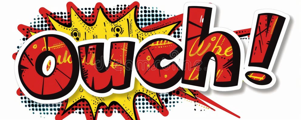 Comic Book Style Ouch! Exclamation with Vibrant Colors and Dynamic ...