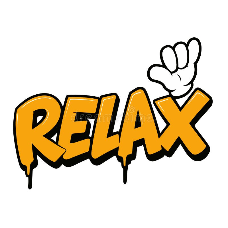 The Image Features the Word "RELAX" in Bold, Orange Letters Stock ...