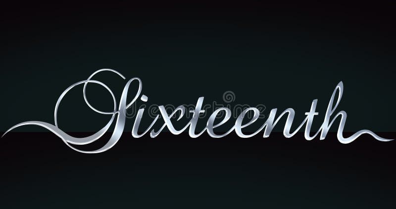 16th in Isolated Silver Letters Stock Photo - Illustration of simple ...