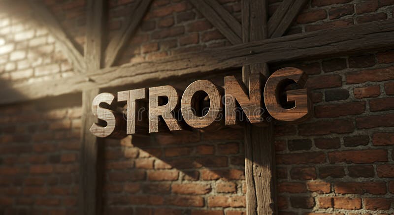 The Image Features the Word "STRONG" in Bold, Three-dimensional Wooden ...