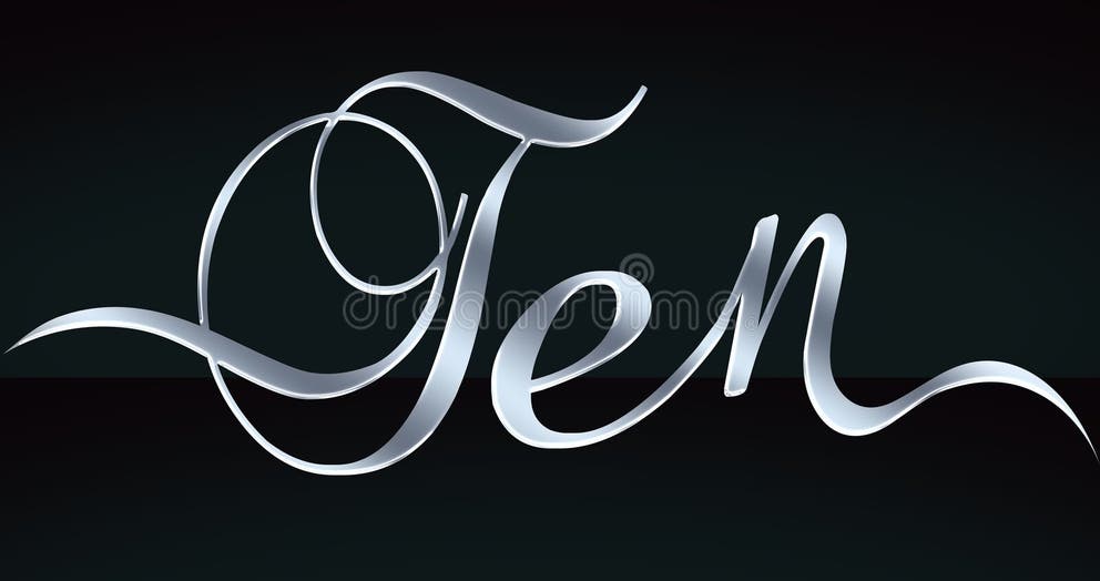 Number 10 in Silver Letters Stock Photo - Illustration of posh, number ...