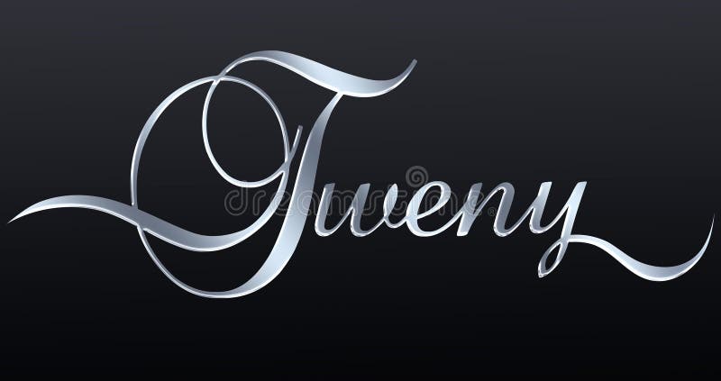 20 in Silver Words stock illustration. Illustration of phrasing - 378816288