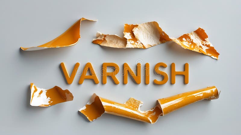 Peeled Varnish Revealing Texture with Typography on a Plain Backdrop ...