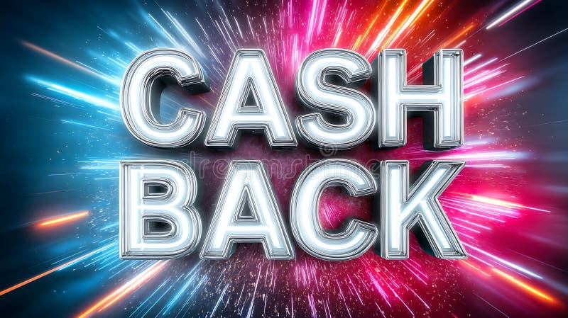 The Image Features the Words "CASH BACK" in Large, Metallic 3D Letters ...