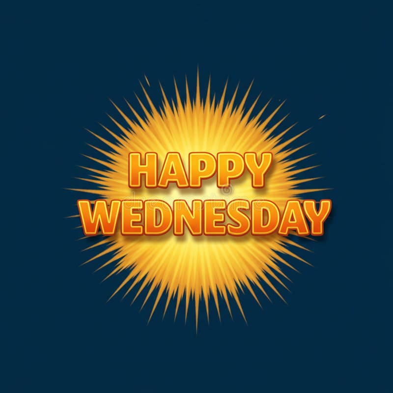 The Image Features the Words "HAPPY WEDNESDAY" in Bold, Bright Orange ...