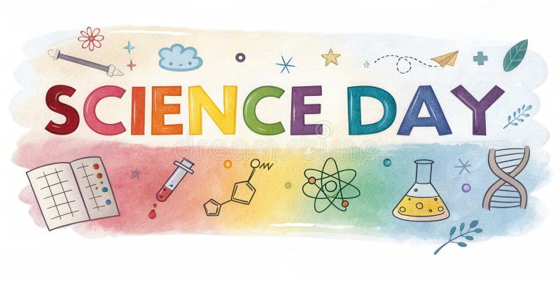 The Image Features the Words "SCIENCE DAY" in Bold, Colorful Letters ...