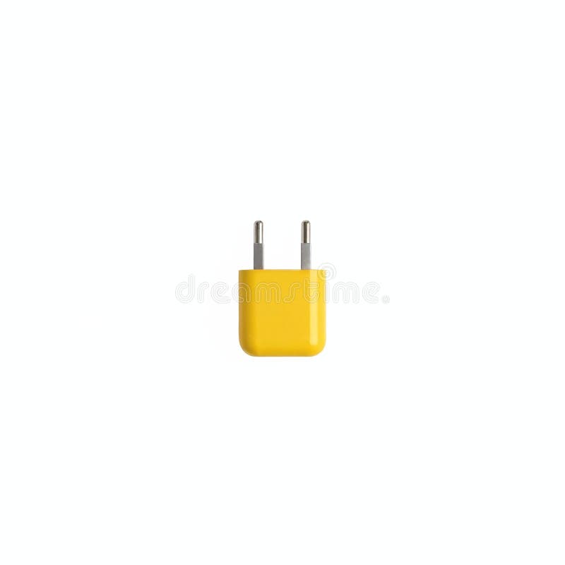 Yellow Electrical Plug Two Prong Charger Adapter with Transparent ...