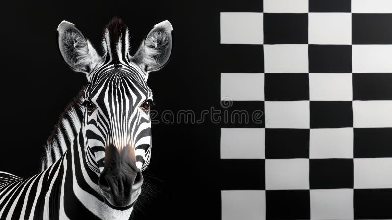 A Zebra with a Black and White Striped Face. Stock Photo - Image of ...