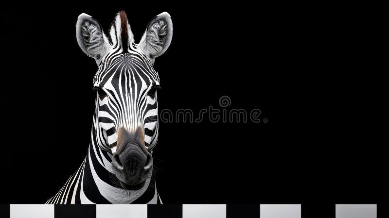 A Zebra with a Black and White Striped Face. Stock Image - Image of ...