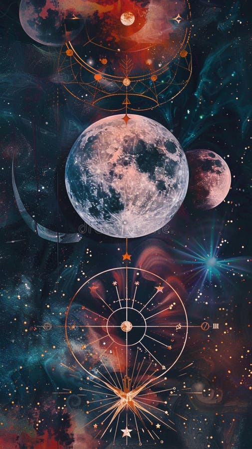 Image Featuring Celestial Bodies, Including the Sun, Moon, and Stars ...