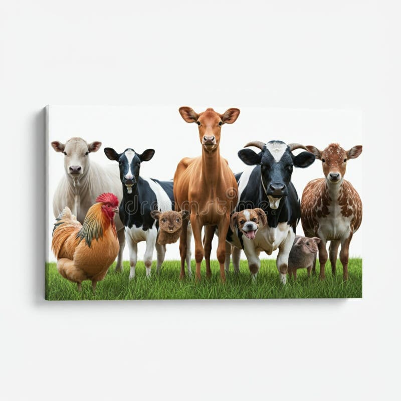 An Image Featuring a Diverse Group of Animals, Including a Rooster ...