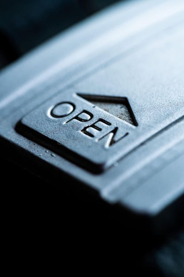 Image Featuring a Plastic Box with an Open Button on the Top Stock ...