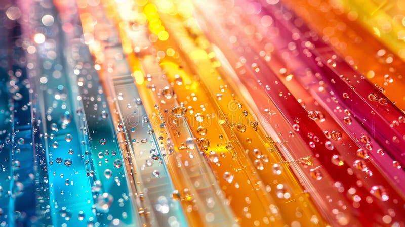 An Image Featuring a Rainbow Gradient and Water Droplets, Creating a ...